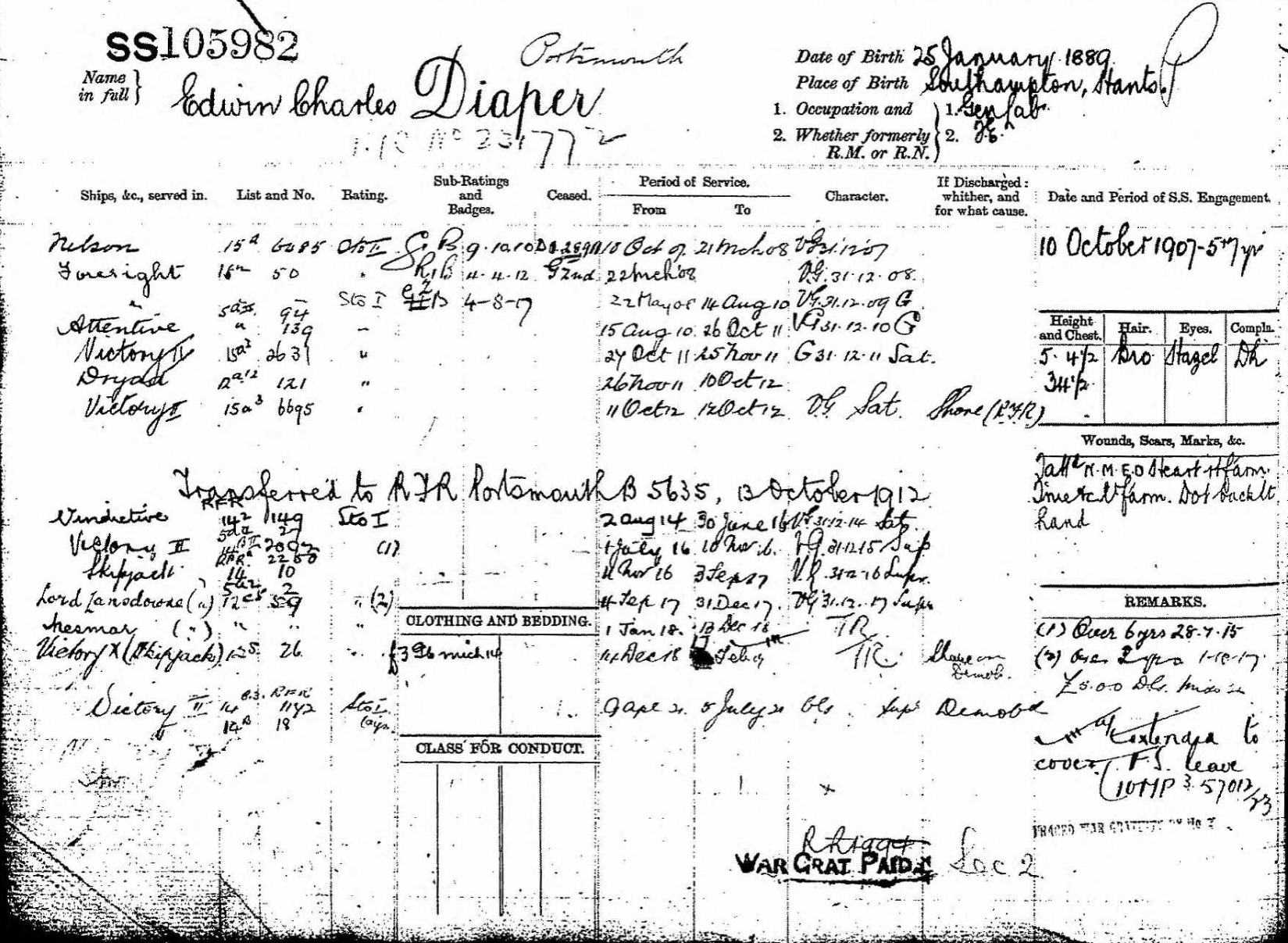 The Life Of, Edwin Charles Diaper. | Intwined