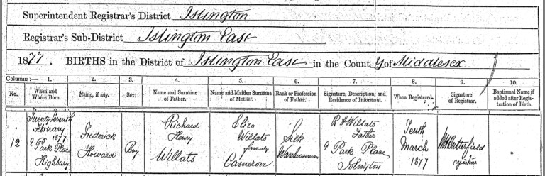 The Life Of Walter James Willats, 1865-1929, The Early Years. | Intwined
