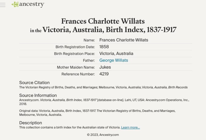 The Life Of William George Willats (Biggun), 1853-1897, The Early Years ...