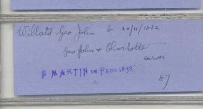 The Life Of William George Willats (Biggun), 1853-1897, The Early Years ...