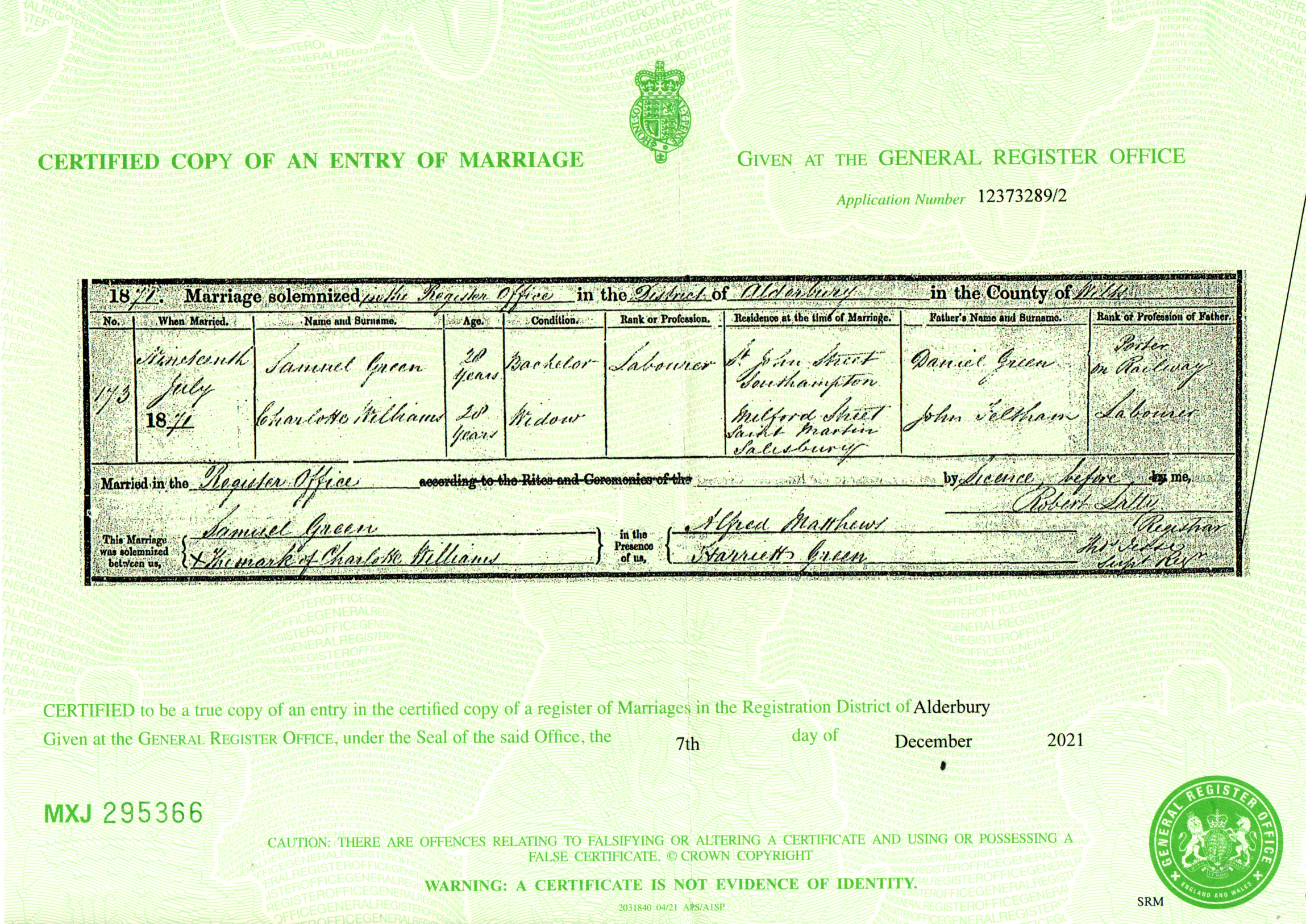 The Life Of Samuel Green, 1842-1911, Through Documention. | Intwined