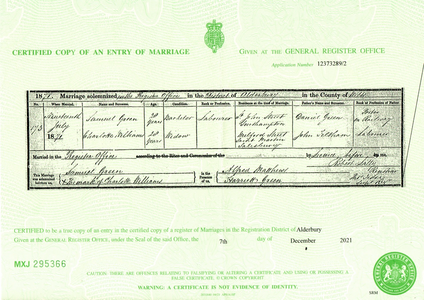 The Life Of Samuel Green, 1842-1911, Through Documention. | Intwined