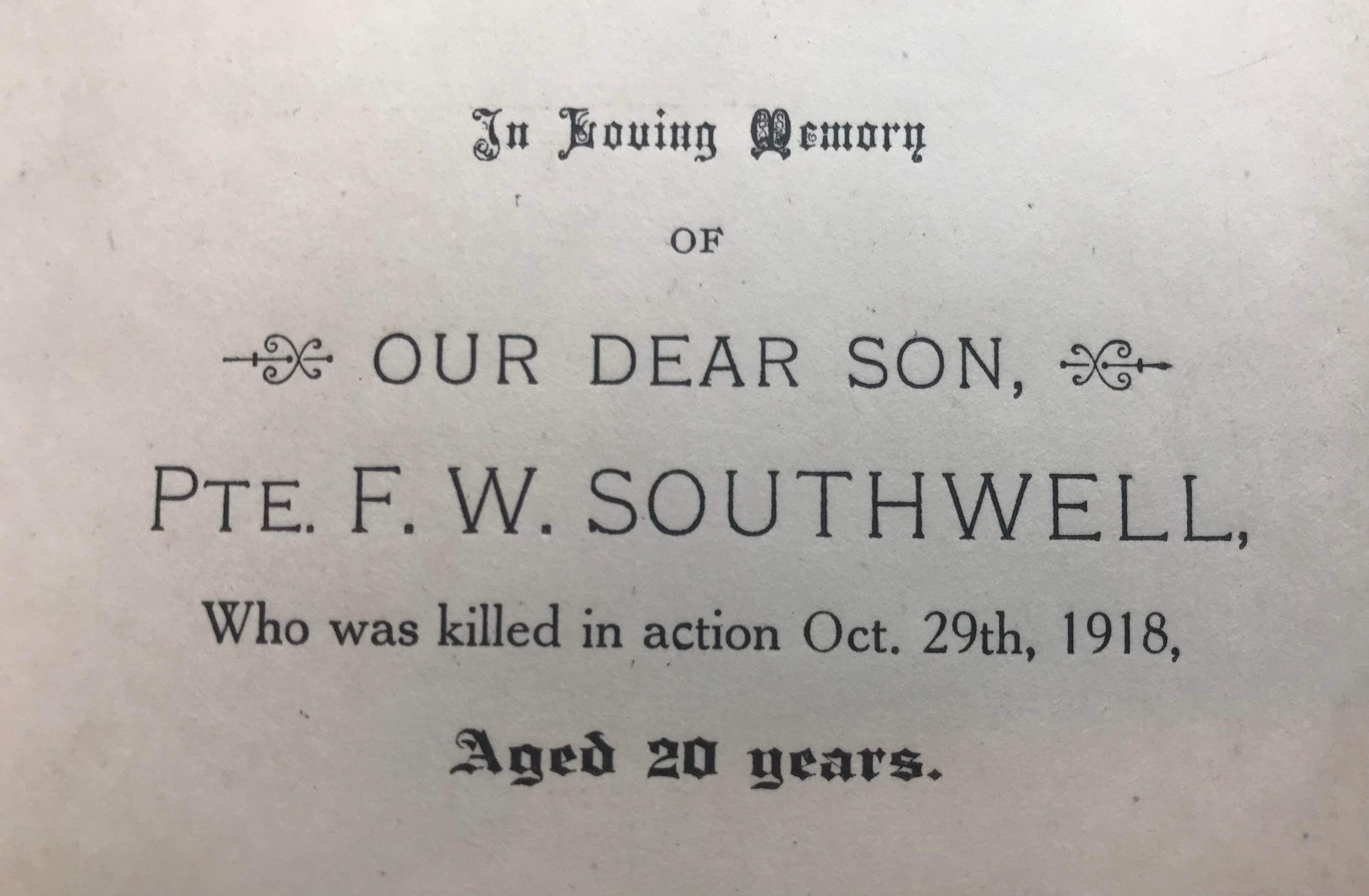 The Life Of Edith Ellen Southwell 1897–1987 Through Documentation ...