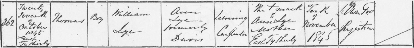 “The life of William Lye 1809–1890 Through Documentation.” | Intwined